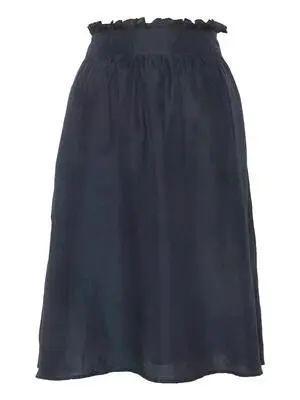 Burberry Flared Mini Skirt With Ruffled Waistband - Blue