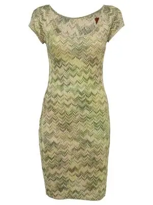 Missoni Chevron Pattern Short Sleeve Mini Dress - Neutrals