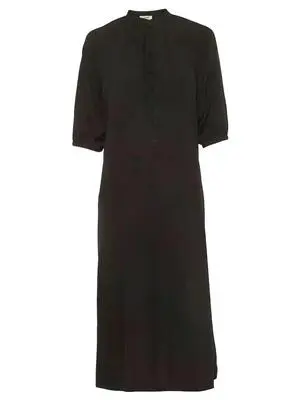 Celine Button-up High-neck Midi Dress - Black