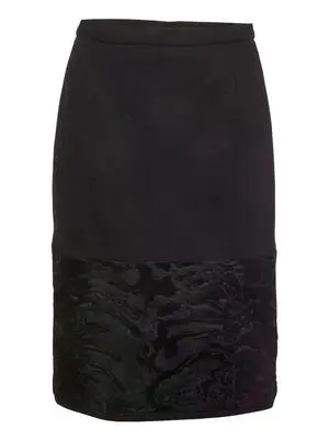 DOLCE & GABBANA Dolce & Gabbana Fur-Trim Midi Skirt
