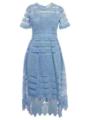 Maje Roseray Lace Midi Dress - Blue