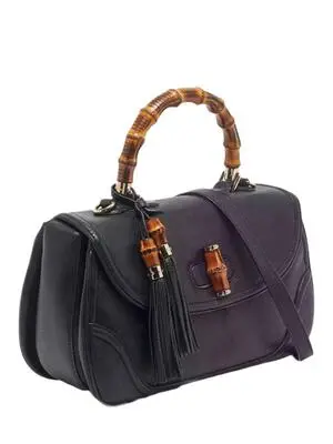 Gucci Bamboo Top Handle Cross Body Bag - Black