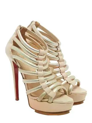 CHRISTIAN LOUBOUTIN Strappy Platform Sandals - Neutrals