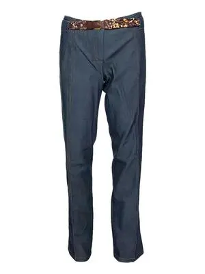 Roberto Cavalli Leopard-print Trim Trousers - Blue
