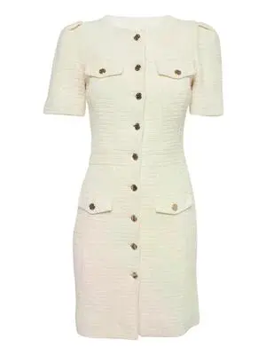 Maje Tweed Sheath Dress - White