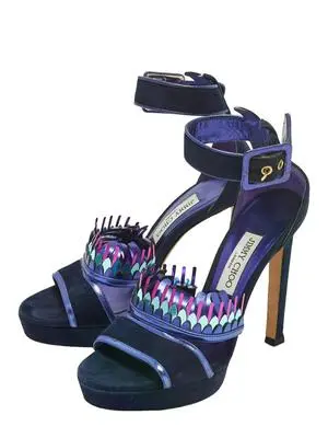 JIMMY CHOO Kathleen Ankle Strap Sandals - Blue