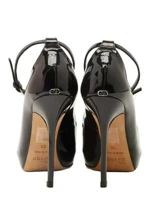 Dior Leather Patent Ankle-strap Pumps - Black