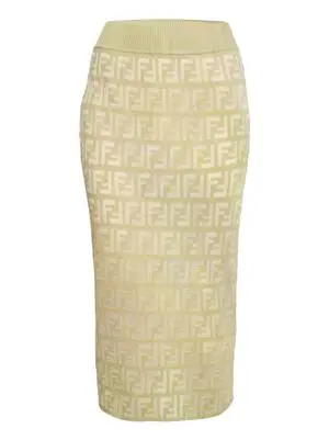 FENDI Fendi FF Logo Knit Midi Skirt