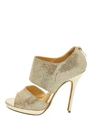 JIMMY CHOO Tone Glitter Almond-toe Sandals - Gold