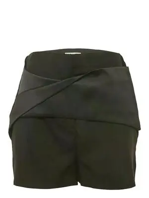 Balenciaga Origami Draped Wool Shorts - Black