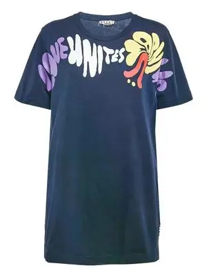 Marni Short Sleeve T-shirt With Floral Print - Blue