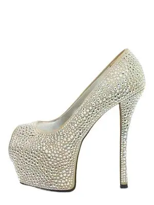 GIUSEPPE ZANOTTI Liza Crystal-embellished Platform Pumps - Neutrals
