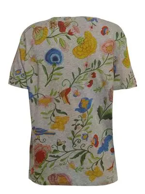 Gucci Floral Print T-shirt - Grey