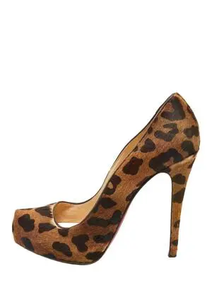 CHRISTIAN LOUBOUTIN Leopard-print Platform Stiletto Pumps - Brown