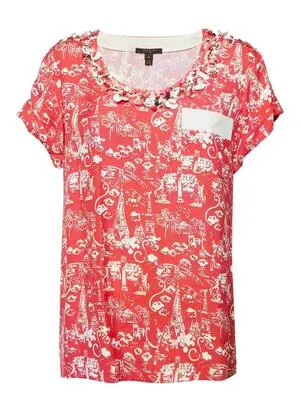LOUIS VUITTON Art Print Embellished Blouse - Red