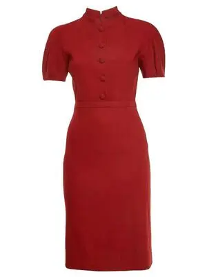 Gucci Crepe Texture Dolman Sleeve Mini Dress - Red