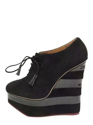 CHARLOTTE OLYMPIA Martha Wedge Ankle Pumps - Black