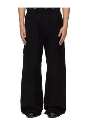 EGONLAB Sculpted Track Elastic Waist Casual Pants - Black