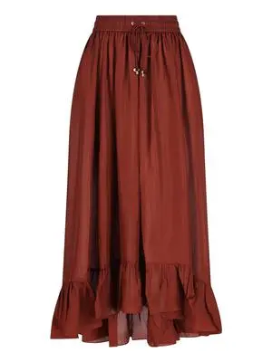 Zimmermann Ruffled Maxi Skirt - Red