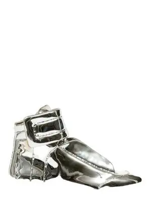 MAISON MARGIELA Glitter Detail Velcro High-top Sneakers - Silver