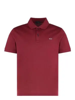 PAUL  SHARK Paul Shark Logo Embroidered Polo Shirt - Red
