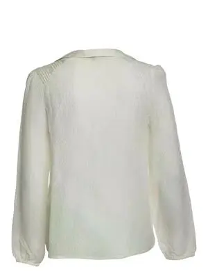 Maje V-neck Textured Blouse - White