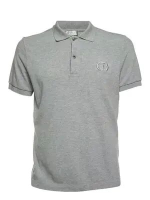Dior Logo-embroidered Piqué Polo Shirt - Grey