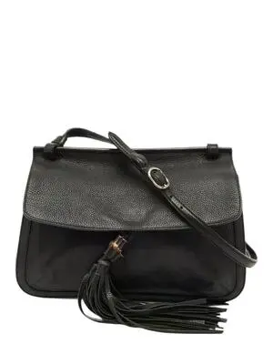 Gucci Bamboo Daily Leather Shoulder Bag - Black