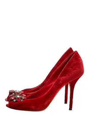 Dolce & Gabbana Taormina Crystal-embellished Heeled Pumps - Red