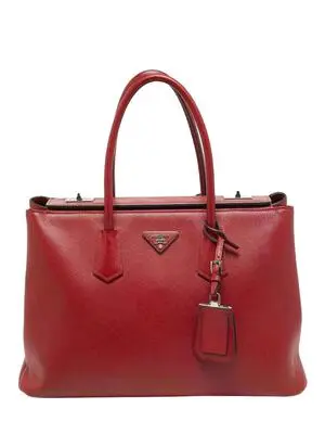 Prada Saffiano Leather Tote Bag - Red
