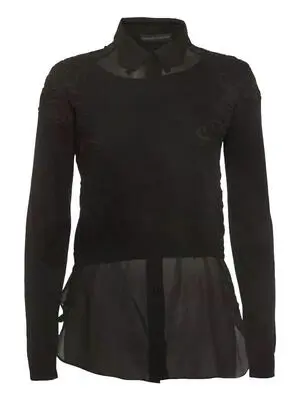 Ermanno Scervino Sheer Panel Top - Black