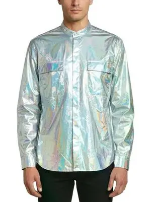 Balmain Holographic Oversized Shirt - Silver