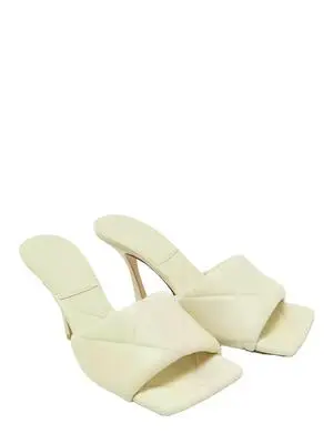 Bottega Veneta Lido Quilted Leather Heeled Sandals - Neutrals