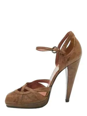 Miu Miu Ankle Strap Pumps - Brown