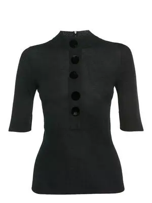 LOUIS VUITTON Mock Neck T-shirt - Black