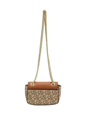 Dkny Mini Logo-pattern Crossbody Bag - Brown