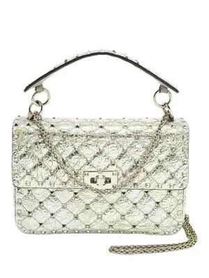Valentino Garavani Valentino Garavani Medium Rockstud Spike Shoulder Bag Silver