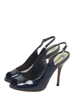 Gucci Peep-toe Slingback Pumps - Blue