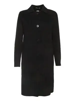Hermès Cashmere Button-up Coat - Black
