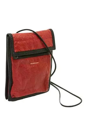 Balenciaga Explorer Leather Crossbody Bag - Red