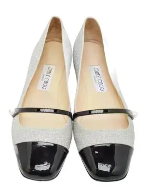 JIMMY CHOO Elisa Glitter Ballet Flats - Silver