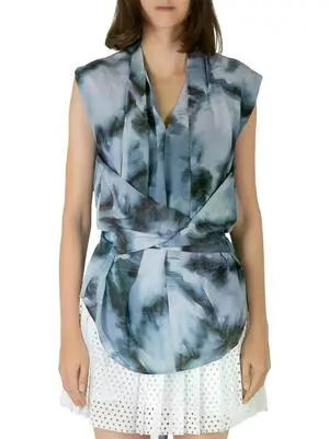 IRO PARIS Tie-dye Wrap Top - Grey