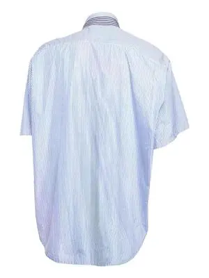 Balenciaga 2018 Double Pinstripe Oversized Shirt - Blue