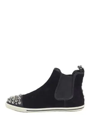 Marc Jacobs Stud-embellished Suede Ankle Boots - Black