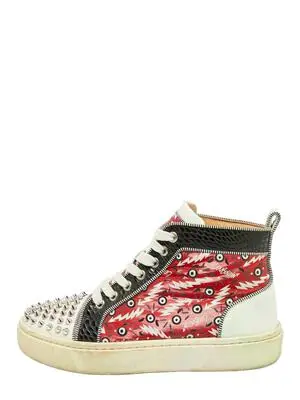 CHRISTIAN LOUBOUTIN Lace-up Spiked Sneakers - Red