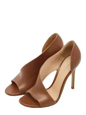 GIANVITO ROSSI Open-toe Cut-out Ankle Boots - Brown