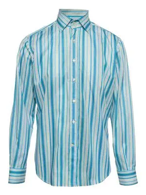 Etro Striped Poplin Shirt - Blue
