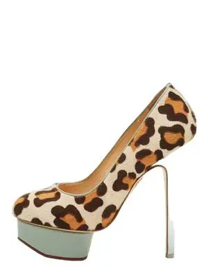 CHARLOTTE OLYMPIA Dolly Leopard-print Pumps - Neutrals