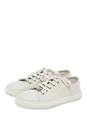 Gucci Grey Leather Lace-up Sneakers - Neutrals