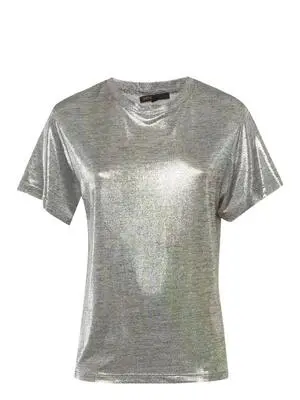 Maje Lamé Jersey T-shirt - Silver